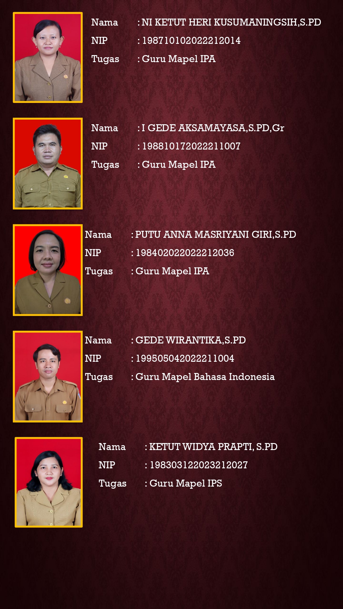 Profil Guru – SMP NEGERI 2 SINGARAJA